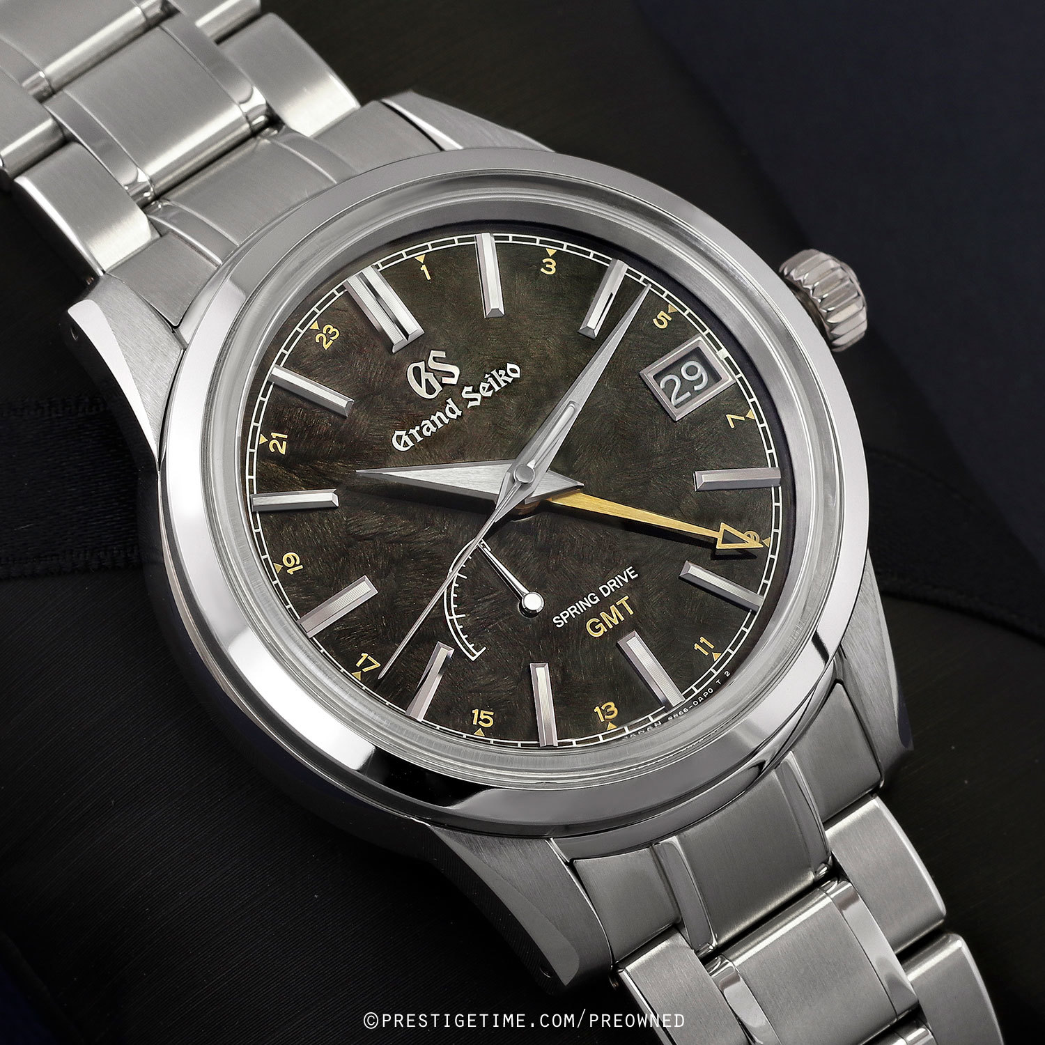 Pre-owned Grand Seiko Elegance Spring Drive GMT 40.2mm sbge271 Autumn Kanro
